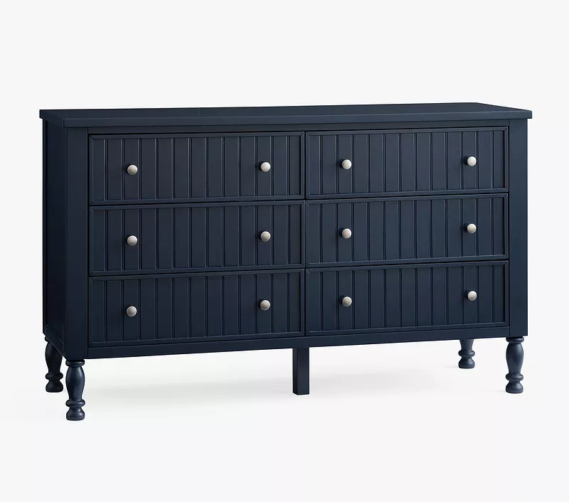 Catalina Beadboard Extra Wide Dresser by Pottery Barn Kids Navy Standard Designer Discount Club