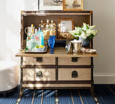 Ludlow Trunk Secretary Desk by Pottery Barn Raffia Standard Designer Discount Club