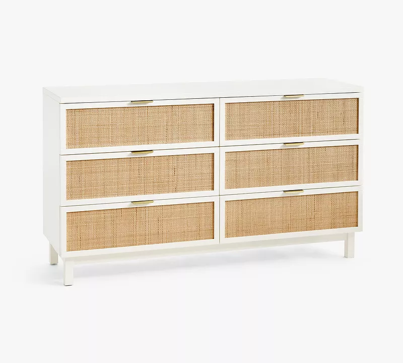 White and cane dresser store